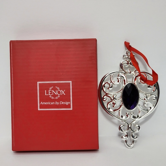 Lenox | Holiday | Lenox Bejeweled Spire Ornament Purple Silverplate ...